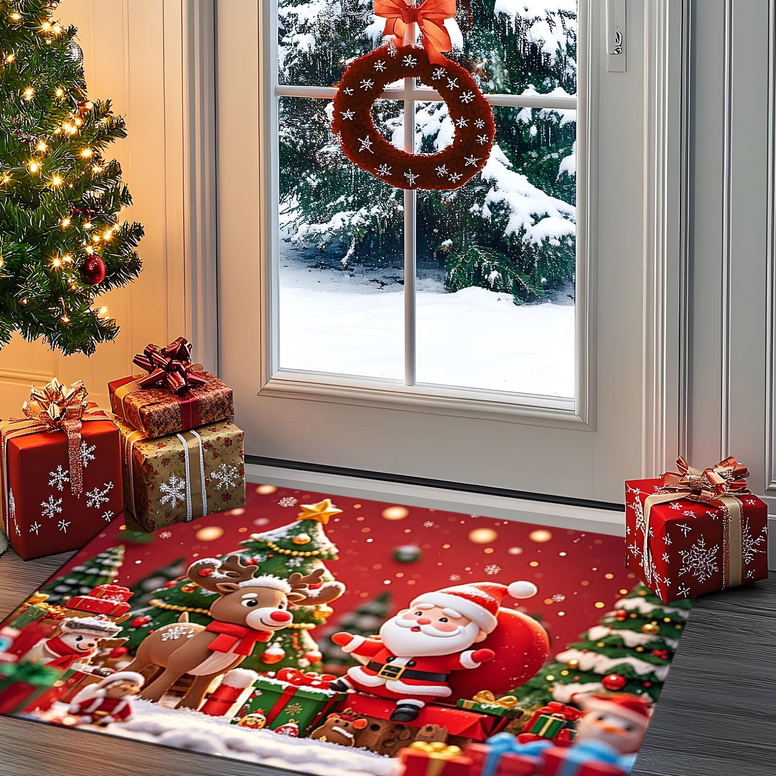 ddioayh Christmas Floor Mat Absorbent Durable for Holiday Decoration ...