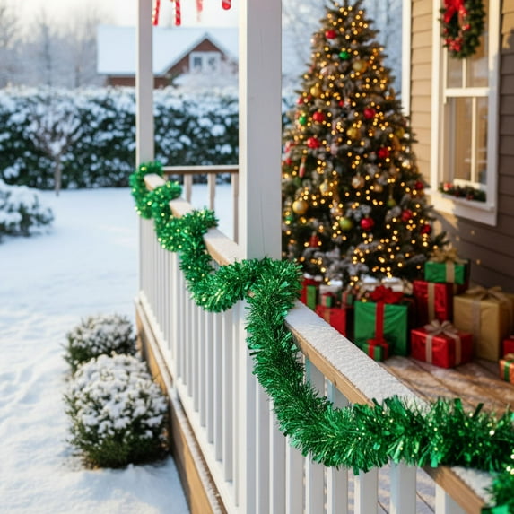 ddioayh Christmas Metallic Tinsel Garland Reflective 200cm Durable ...