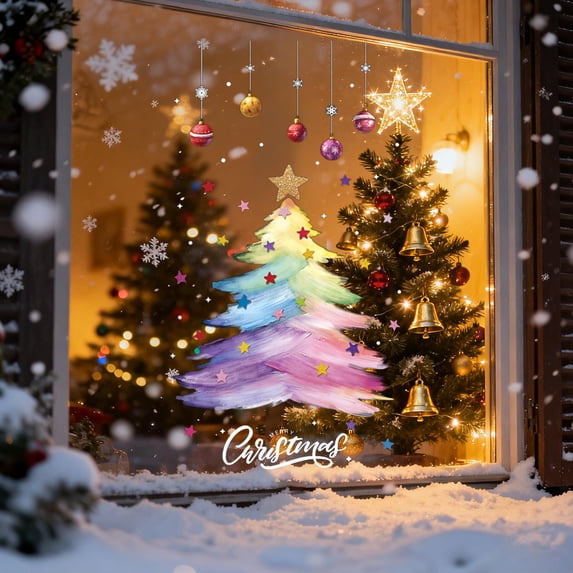 ddioayh Christmas Window Stickers Easy to Apply and Remove No Residue ...