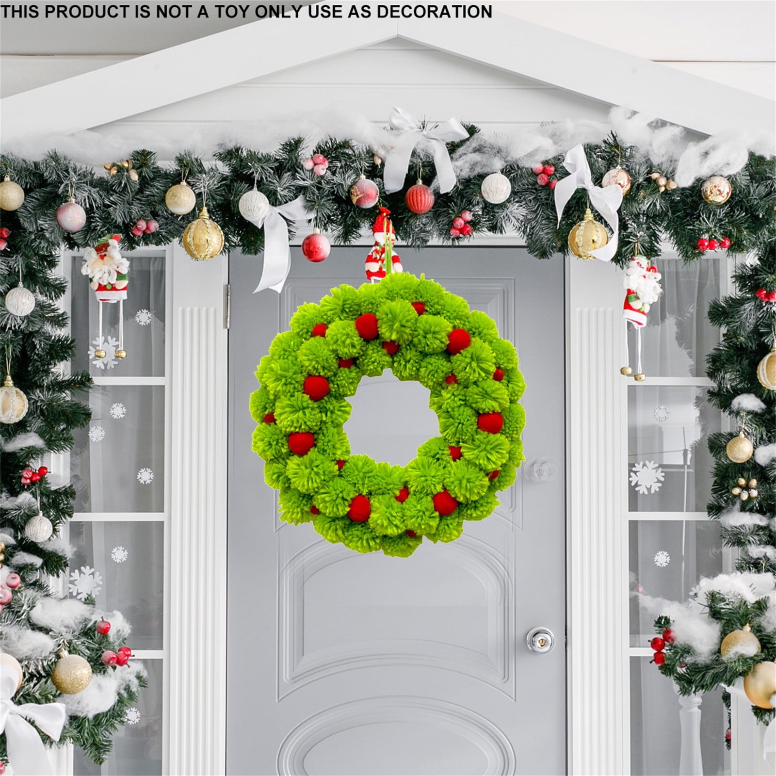 ddioayh Christmas Wreath with Realistic Texture - Multi-Functional ...