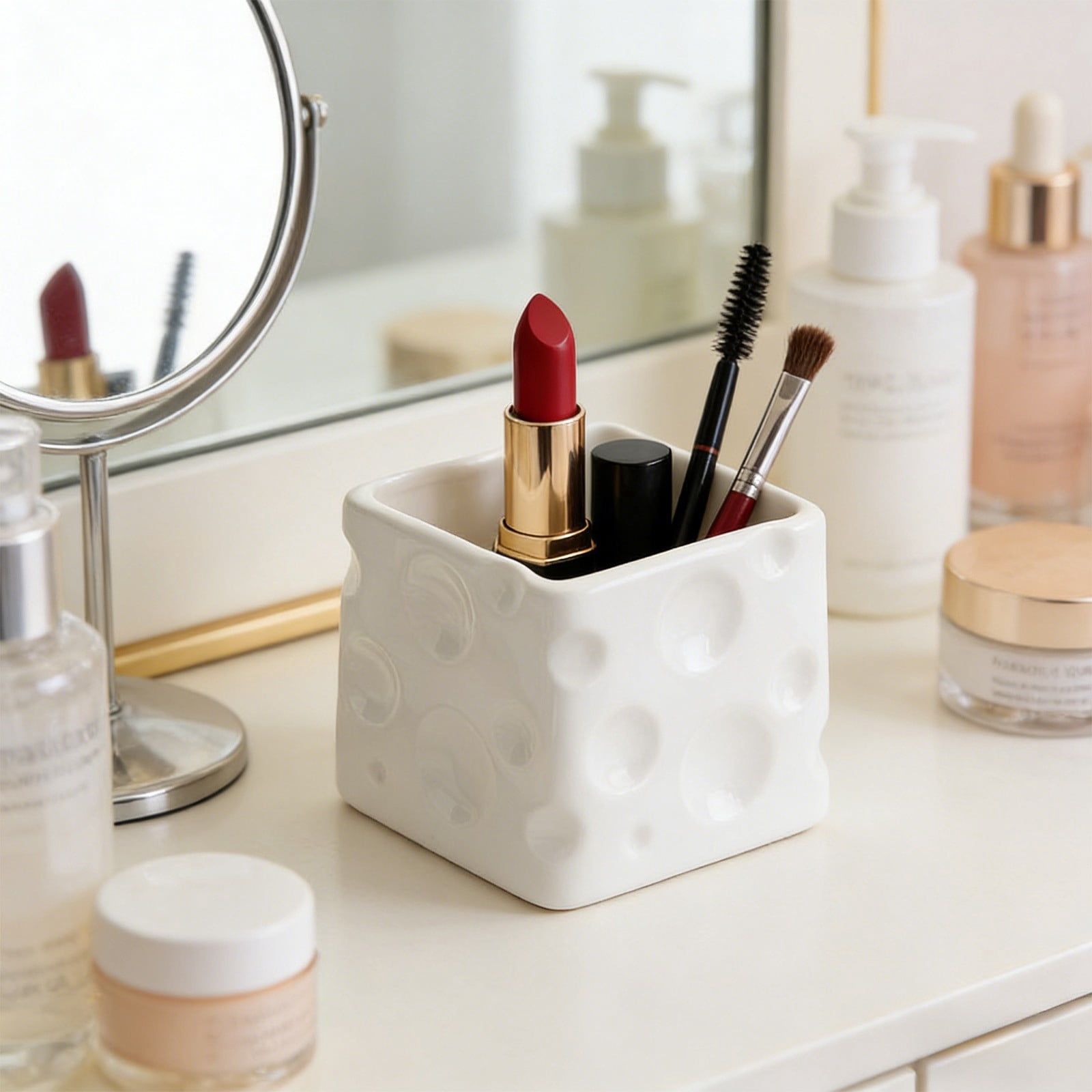 ddioayh Desktop Organizer Ceramic Cheese Storage Jar with High ...