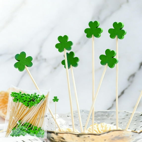 ddioayh Disposable Natural Wood Skewers Trefoil-Shaped Durable ...