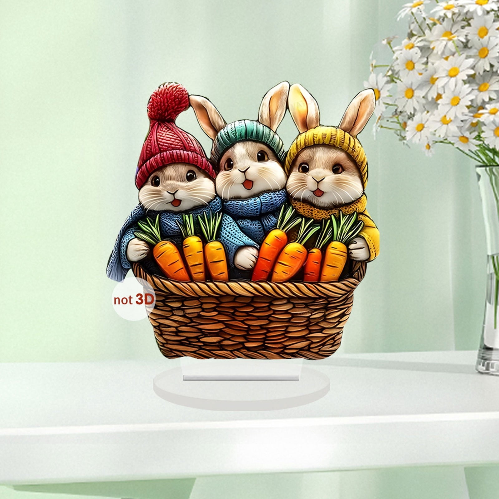 ddioayh Easter Table Decoration 2D Visual Festive Touch Holiday Decor ...