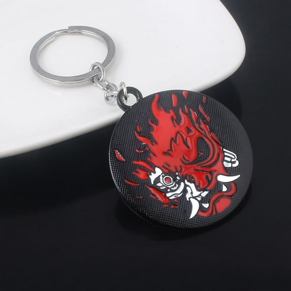 ddioayh Grimace Keychain Pendant Funny Face Metal Keychain Stainless ...