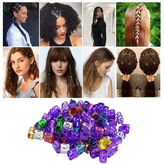ddioayh Hair Braid Cuffs 100-Pack Aluminum Alloy Hair Rings for ...