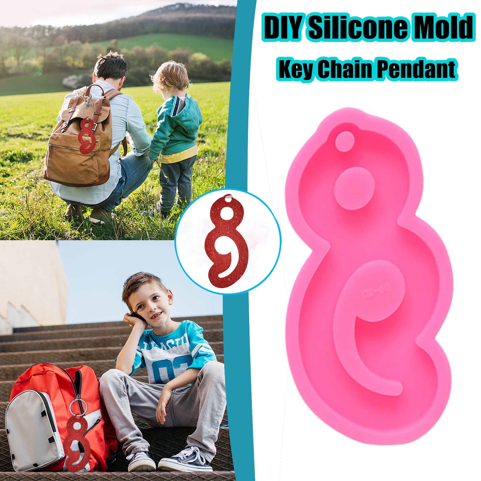 ddioayh Keychain Molds Reusable Temperature Resistant -40°C to 220°C ...