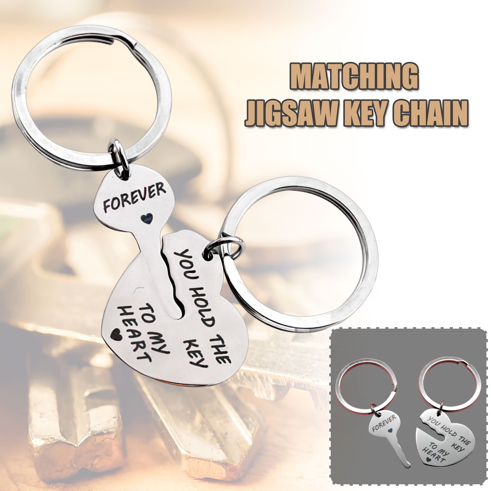 ddioayh Keychain Wooden Couple Lovers Stay Together Complete Accessory ...