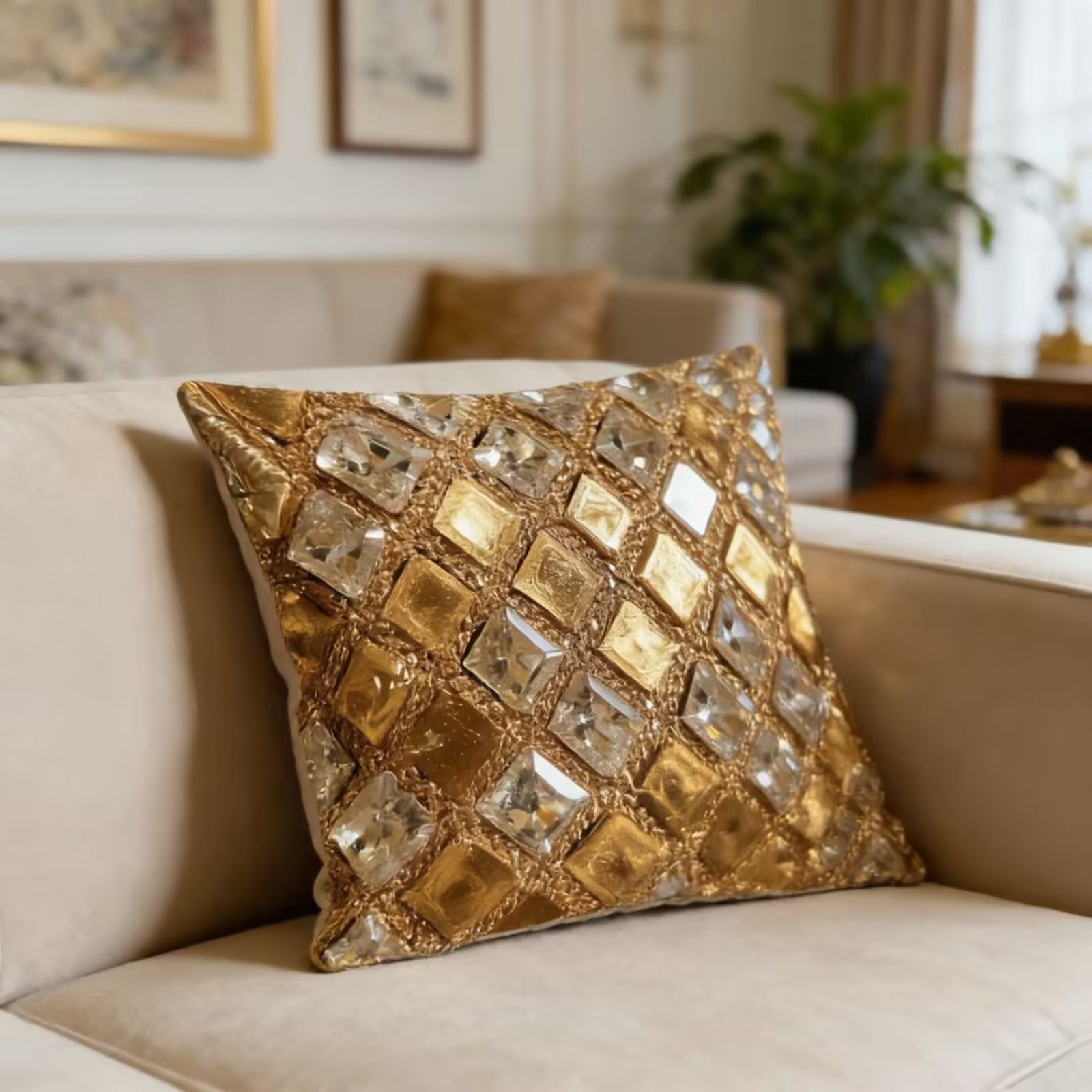 ddioayh Pillowcase with Luxurious Gemstone Design for Sofa Headboard ...