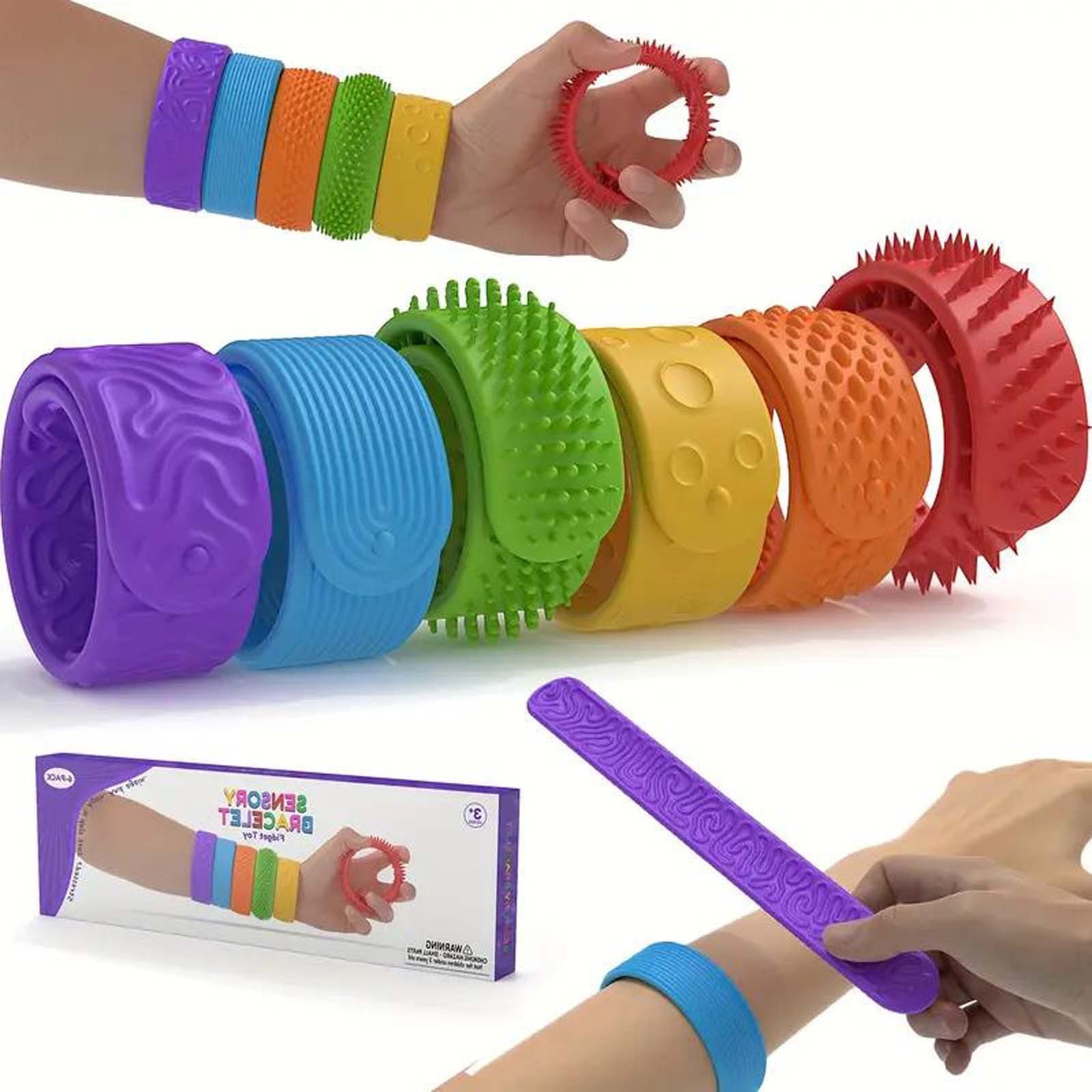 ddioayh Sensory Slap Bracelets Textured Fidget Toys for Kids With ...