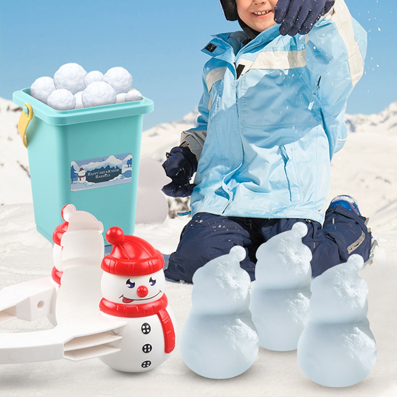 ddioayh Snowman Snow Clamp Shatterproof Winter Decor Tool for Family ...