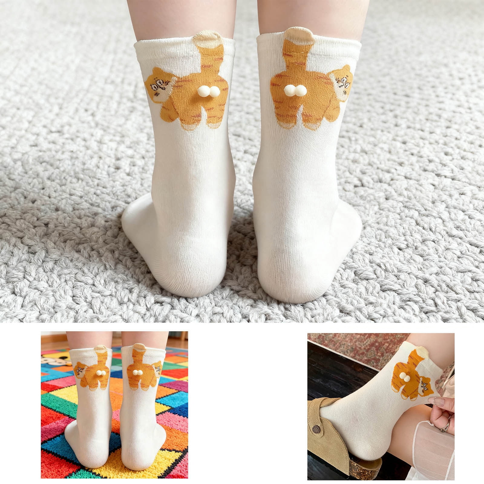 ddioayh Socks Hand Crocheted Winter Warm Floor Socks for Christmas ...