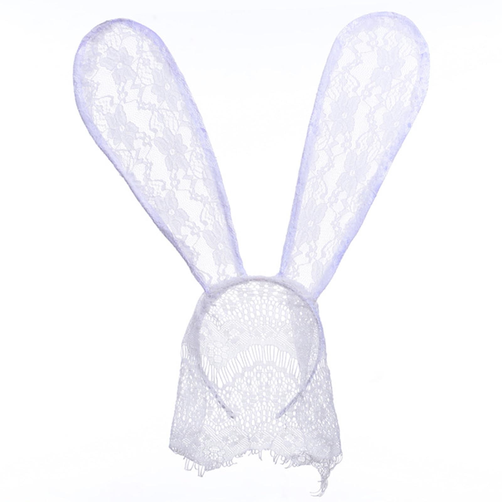 ddioayh Women's Stylish Lace Bunny Ear Headband with Mesh Veil for ...
