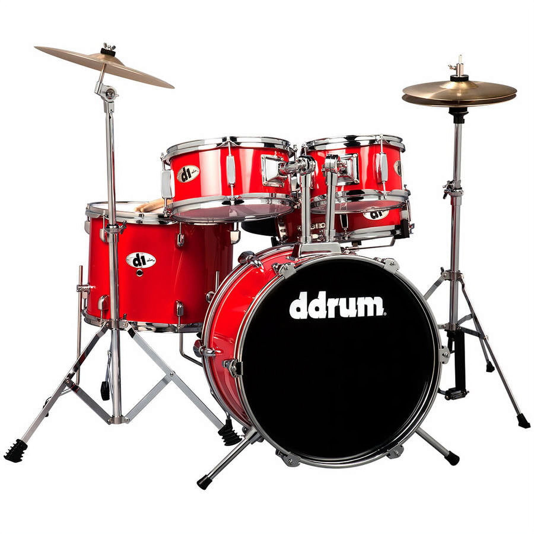 ddrum D1 Junior 5-Piece Complete Drumset w/ Cymbals - Candy Red ...