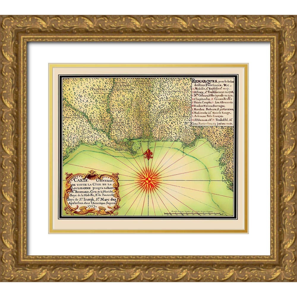 de Batz 13x12 Gold Ornate Wood Framed with Double Matting Museum Art ...