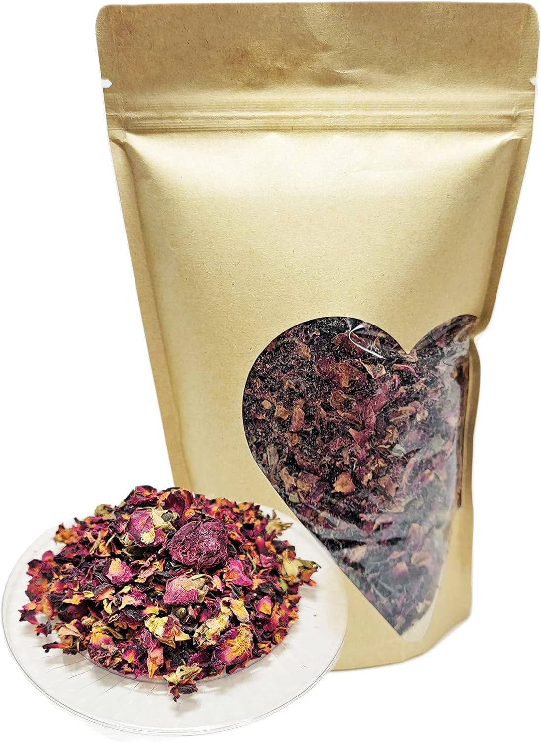 de Castilla Rose Buds Petals Dried 2 oz in a Heart Shaped Window Stand ...