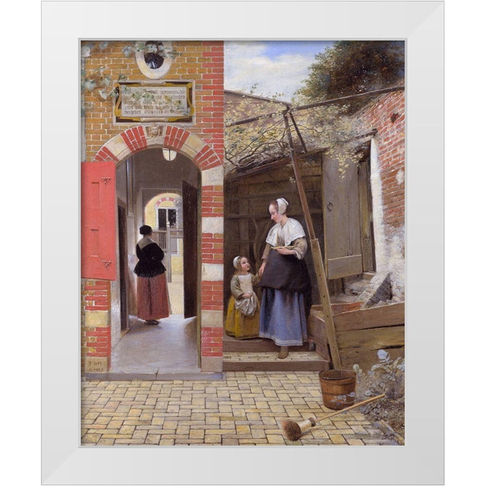de Hooch, Pieter 15x18 White Modern Wood Framed Museum Art Print Titled ...