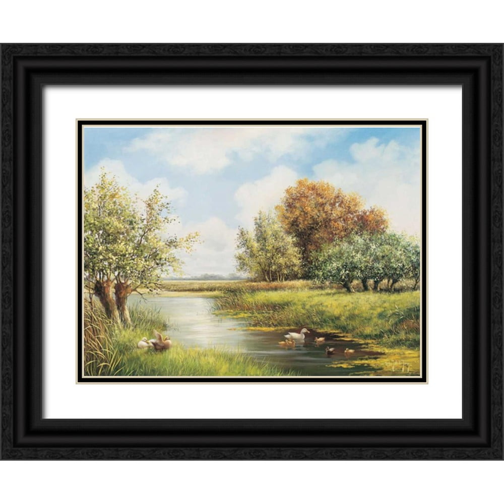 de Jong, Johan 32x25 Black Ornate Wood Framed with Double Matting ...