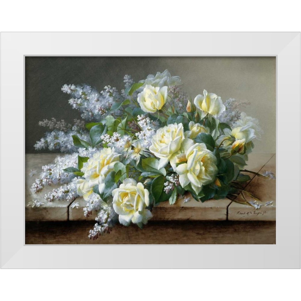de Longpre, Raoul 32x25 White Modern Wood Framed Museum Art Print ...