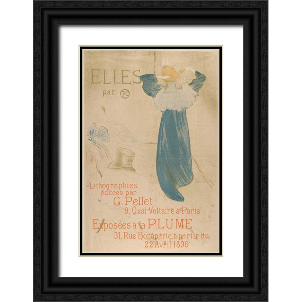 de Toulouse-Lautrec, Henri 11x14 Black Ornate Wood Framed with Double Matting Museum Art Print ...