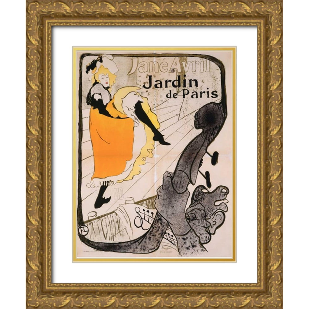 de Toulouse-Lautrec, Henri 15x18 Gold Ornate Wood Framed with Double ...