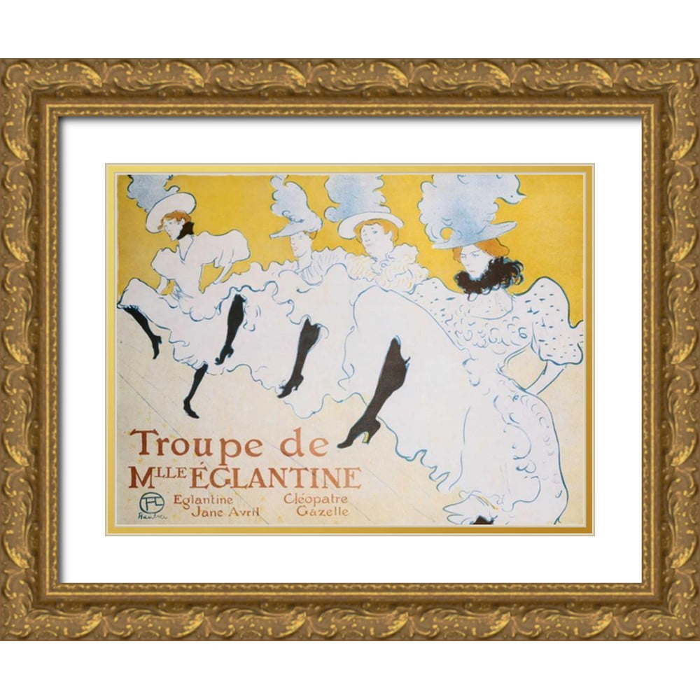 de Toulouse-Lautrec, Henri 24x19 Gold Ornate Wood Framed with Double ...
