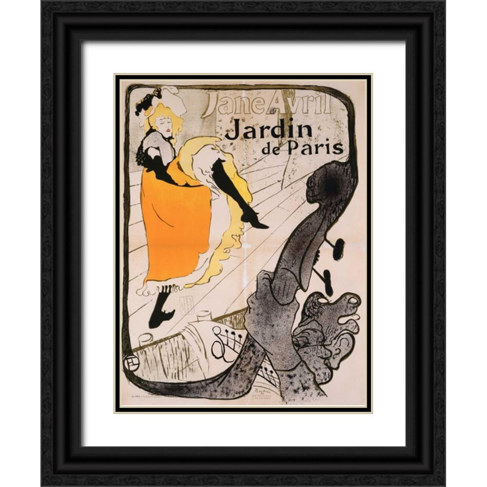 de Toulouse-Lautrec, Henri 25x32 Black Ornate Wood Framed with Double ...