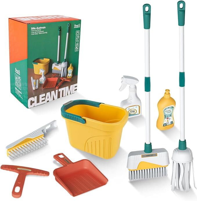 deAO Kids Cleaning Set 8 pcs Housekeeping Pretend Play Set Toddler ...