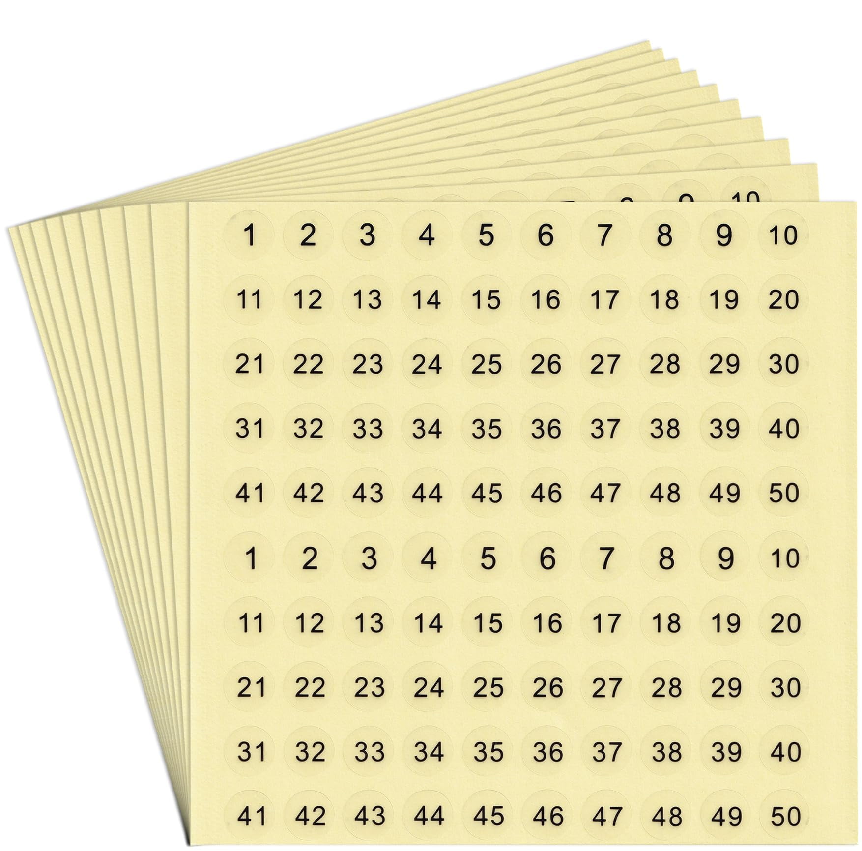 dealzEpic - Transparent Self-Adhesive Number Stickers 1-50 | Clear ...
