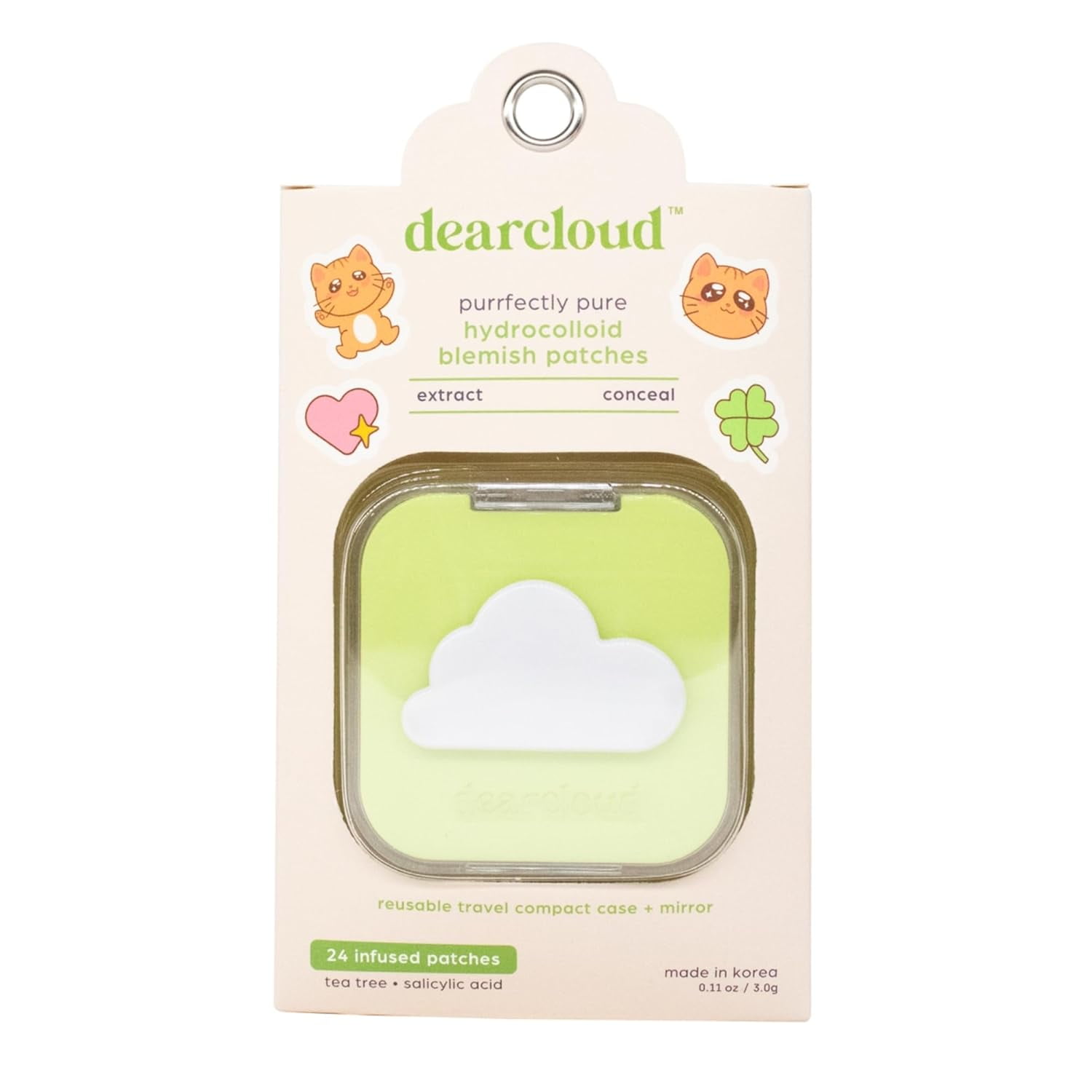 dearcloud Purrfectly Pure Hydrocolloid Blemish Patches & Compact Case ...