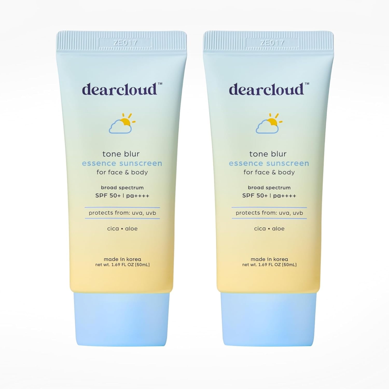 dearcloud Tone Blur Essence Sunscreen Duo – SPF 50 (1.69 fl oz ...