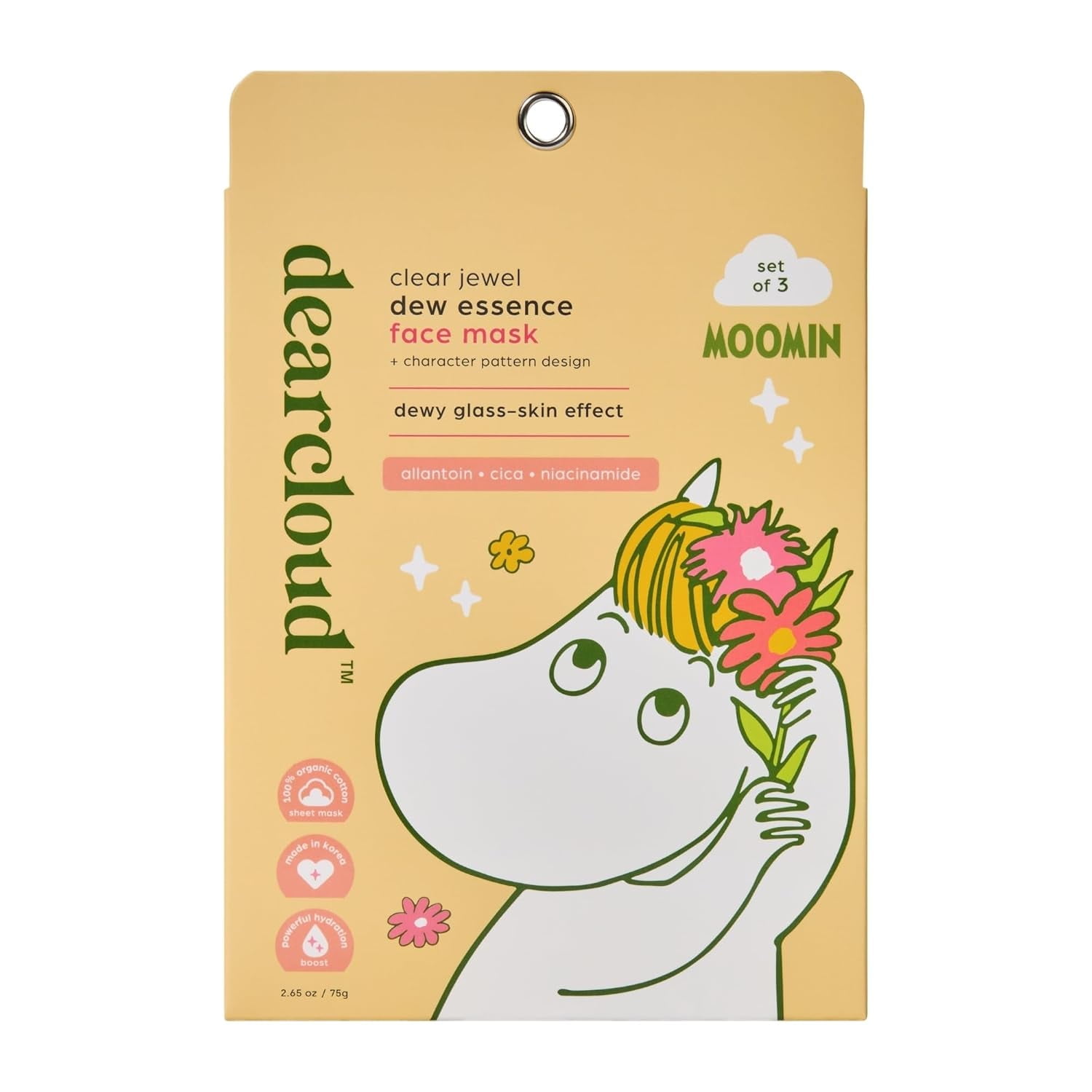 dearcloud x Moomin Clear Jewel Dew Essence Face Mask, Korean Sheet Mask ...