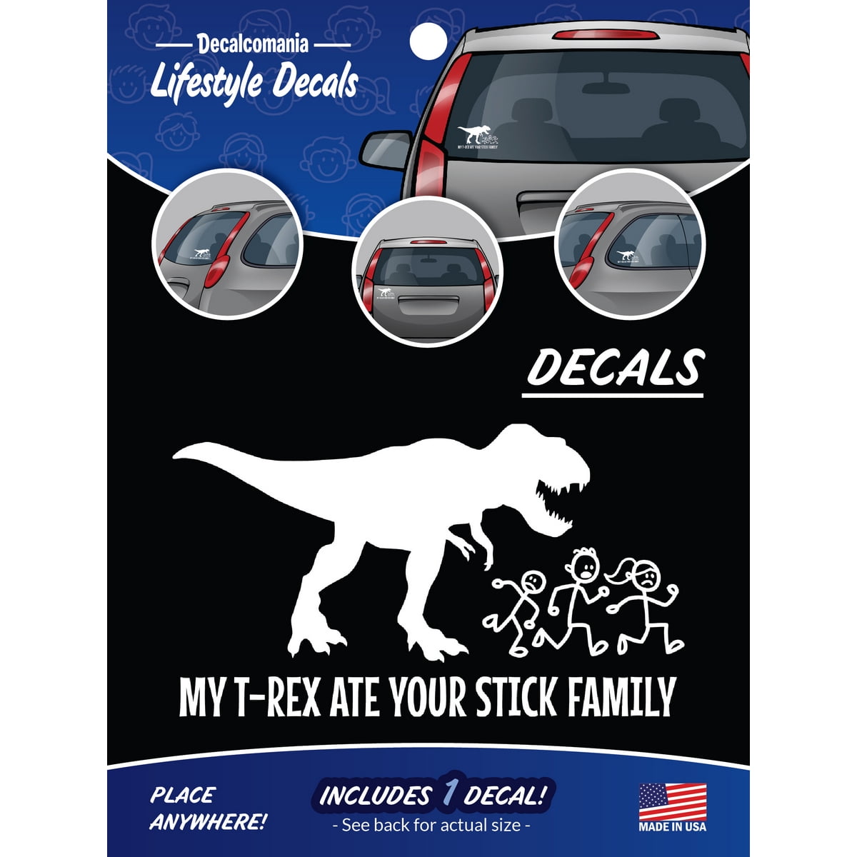 decalcomania 10214 my t-rex ate your stick family decal stickers ...
