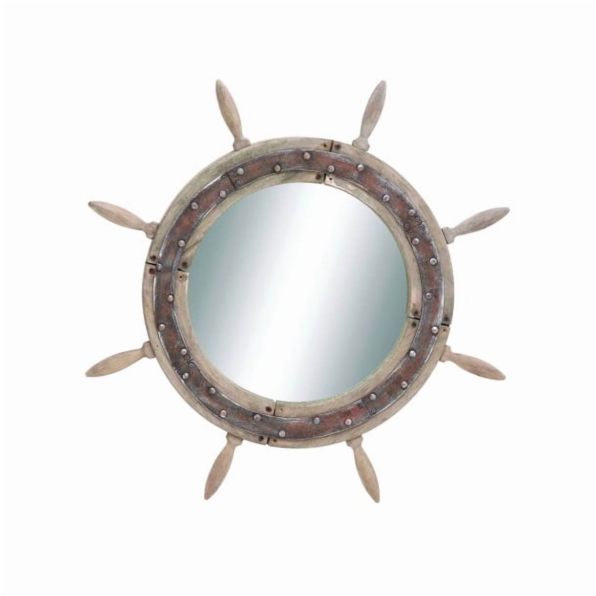 deco 79 wood ship wheel mirror, 29-inch - Walmart.com