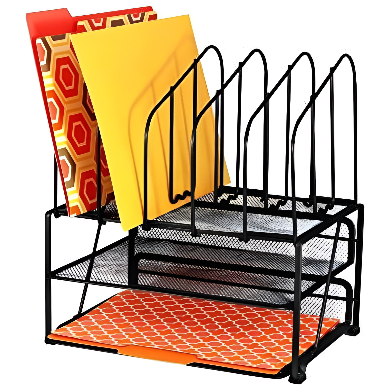 INTIGE Desktop Organizers with 5 Vertical Compartments Rack for Office ...