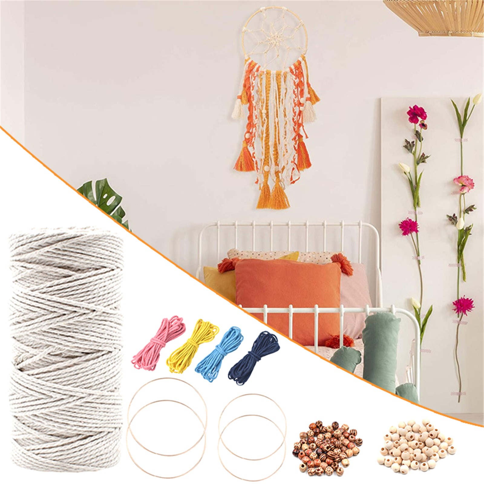 decor hanging,DIY Macrame Kits For Adult Beginners Macrame CordWooden ...