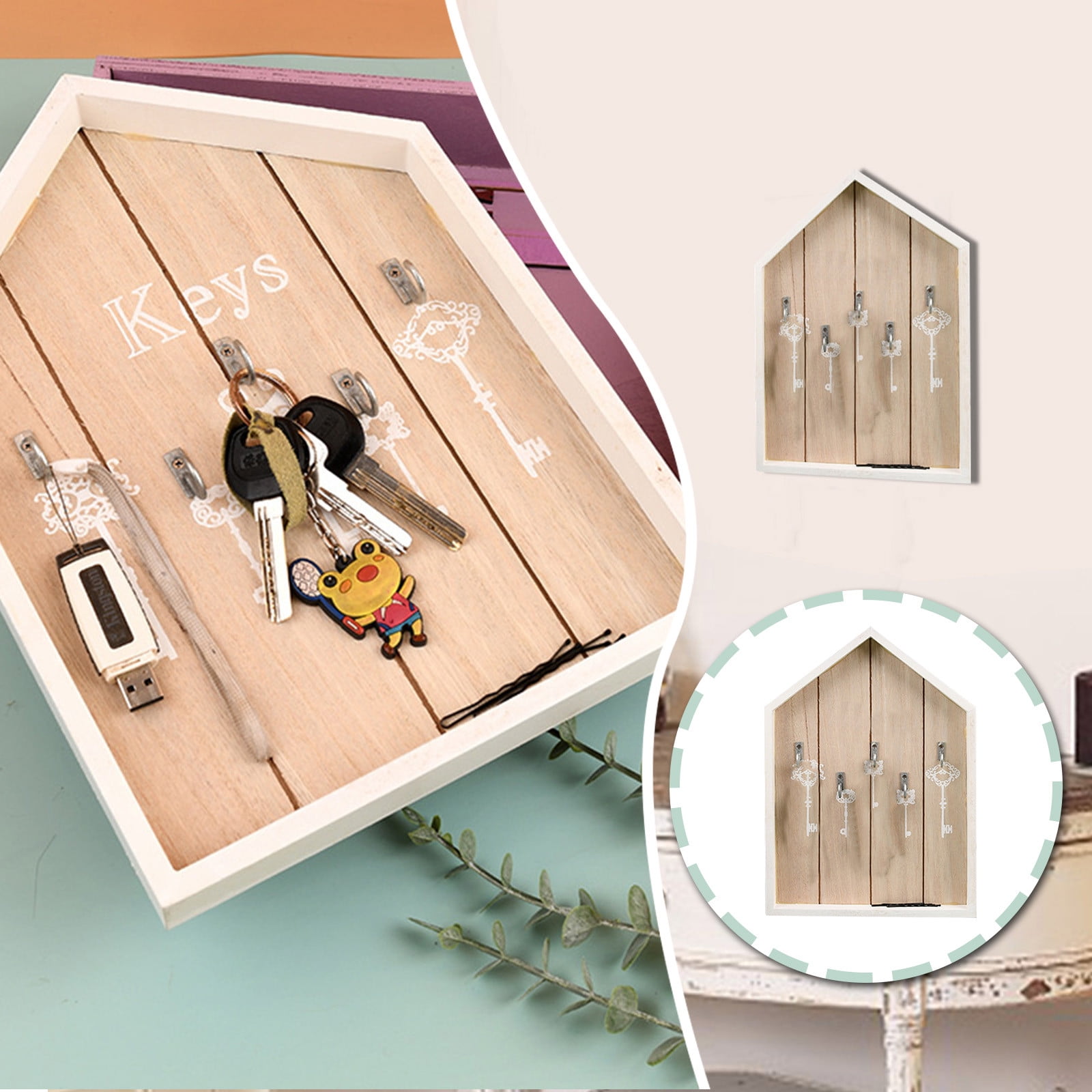 decor hanging,Key Holder For Wall Decorative Wooden Wall Key Rack ...