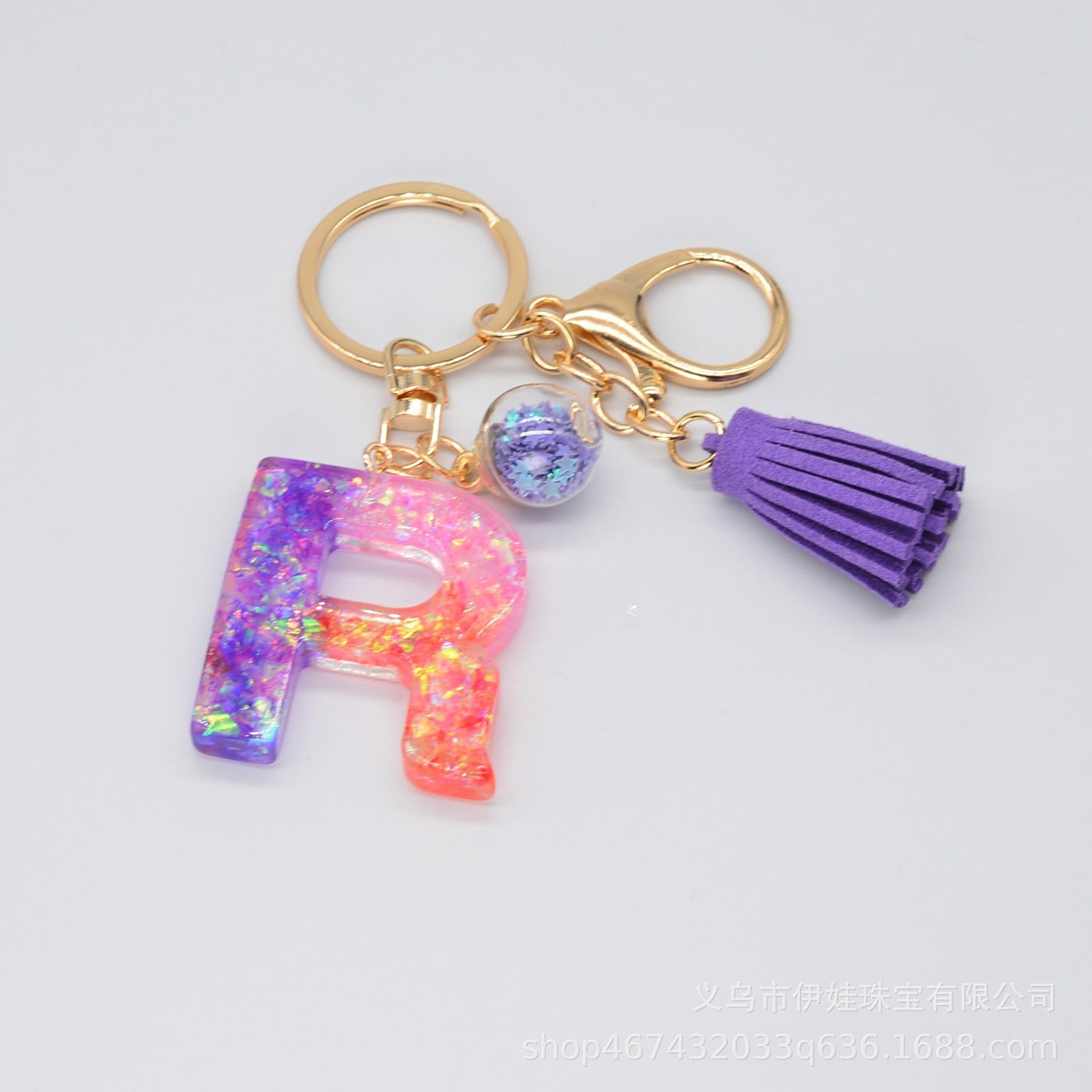 decor hanging,Resin Glittering Letter Keychain, Color Stitching ...