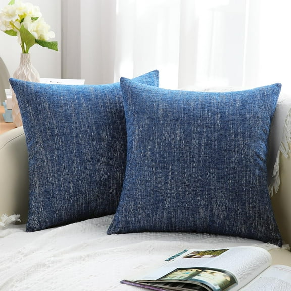 FUGee-Chenille Throw Pillow Covers 16x16 Set of 2, Thick Textured ...