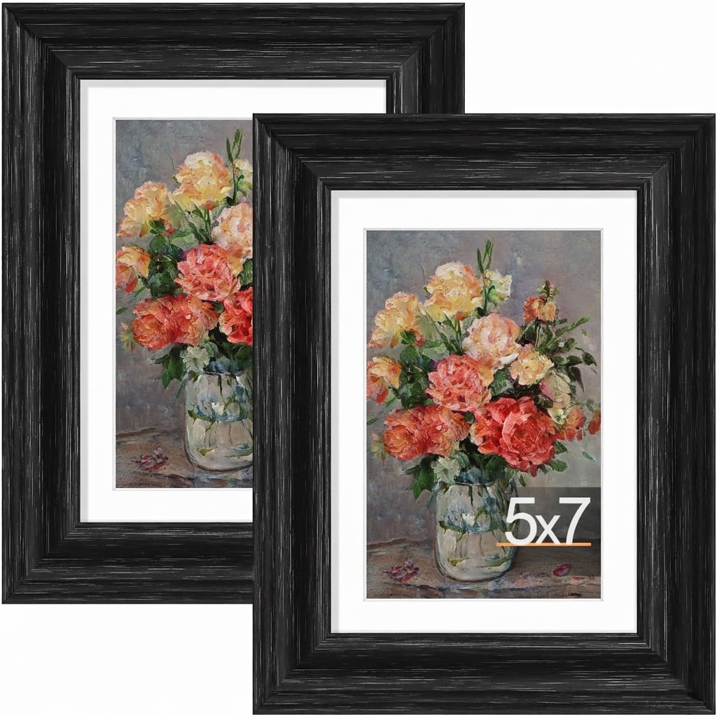 decorUhome 5x7 Picture Frames Set of 2, Display 4x6 Pictures with Mat ...