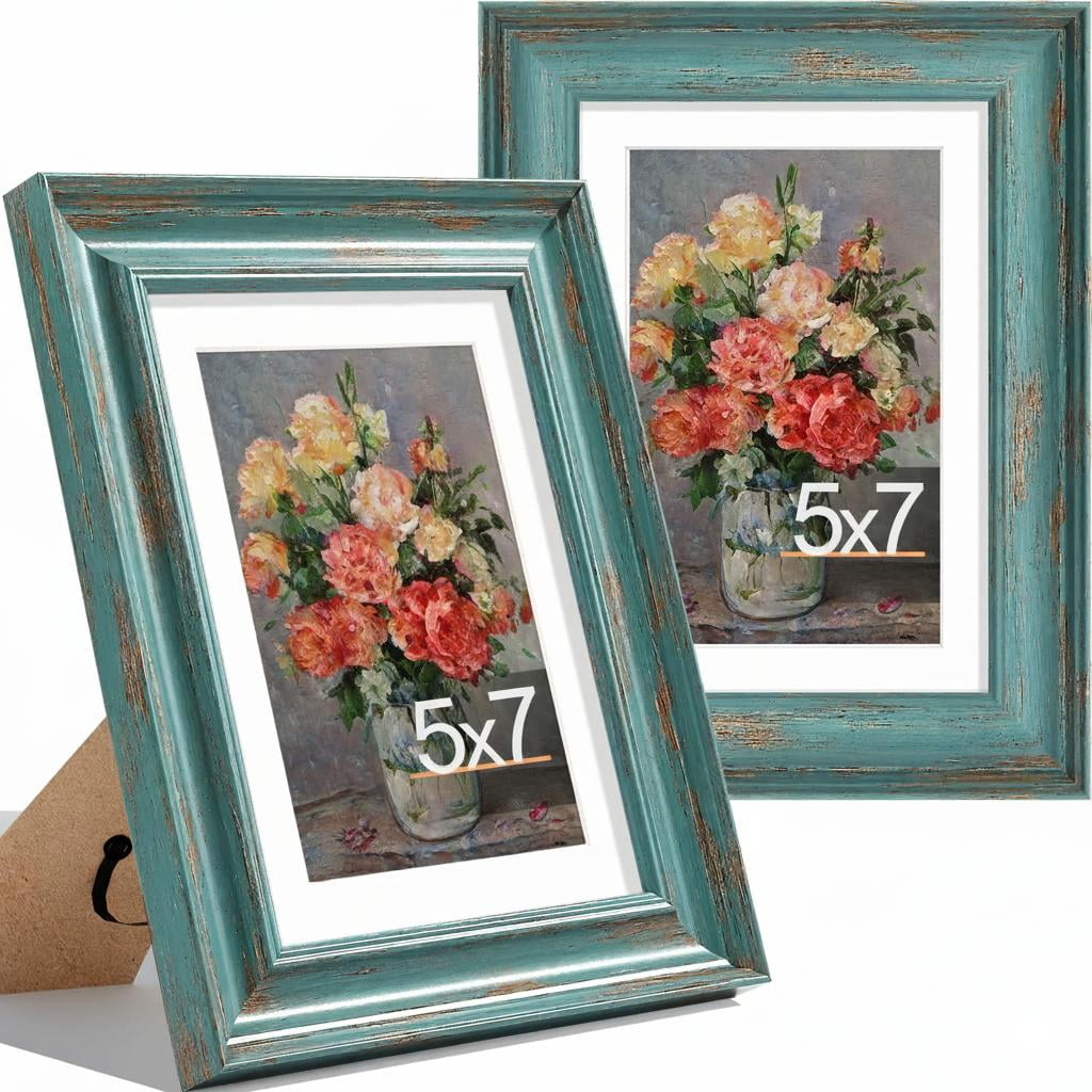 decorUhome 5x7 Picture Frames Set of 2, Display 4x6 Pictures with Mat ...