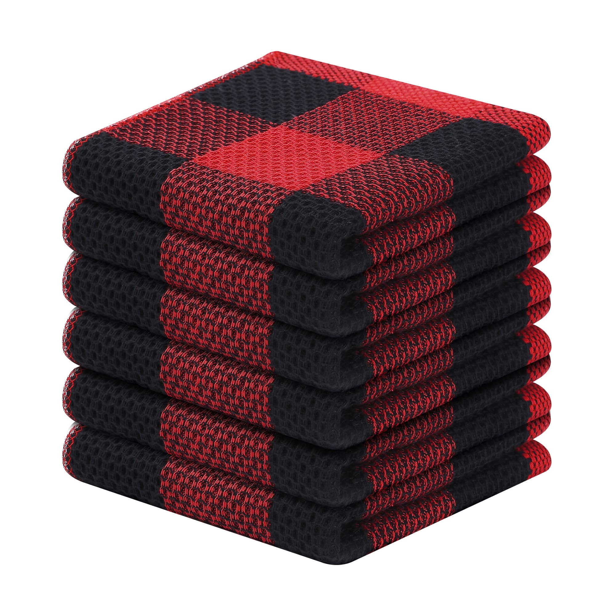 decorUhome 6-pack 100% Cotton Waffle Weave Kitchen Dish Cloth, 12x12 ...