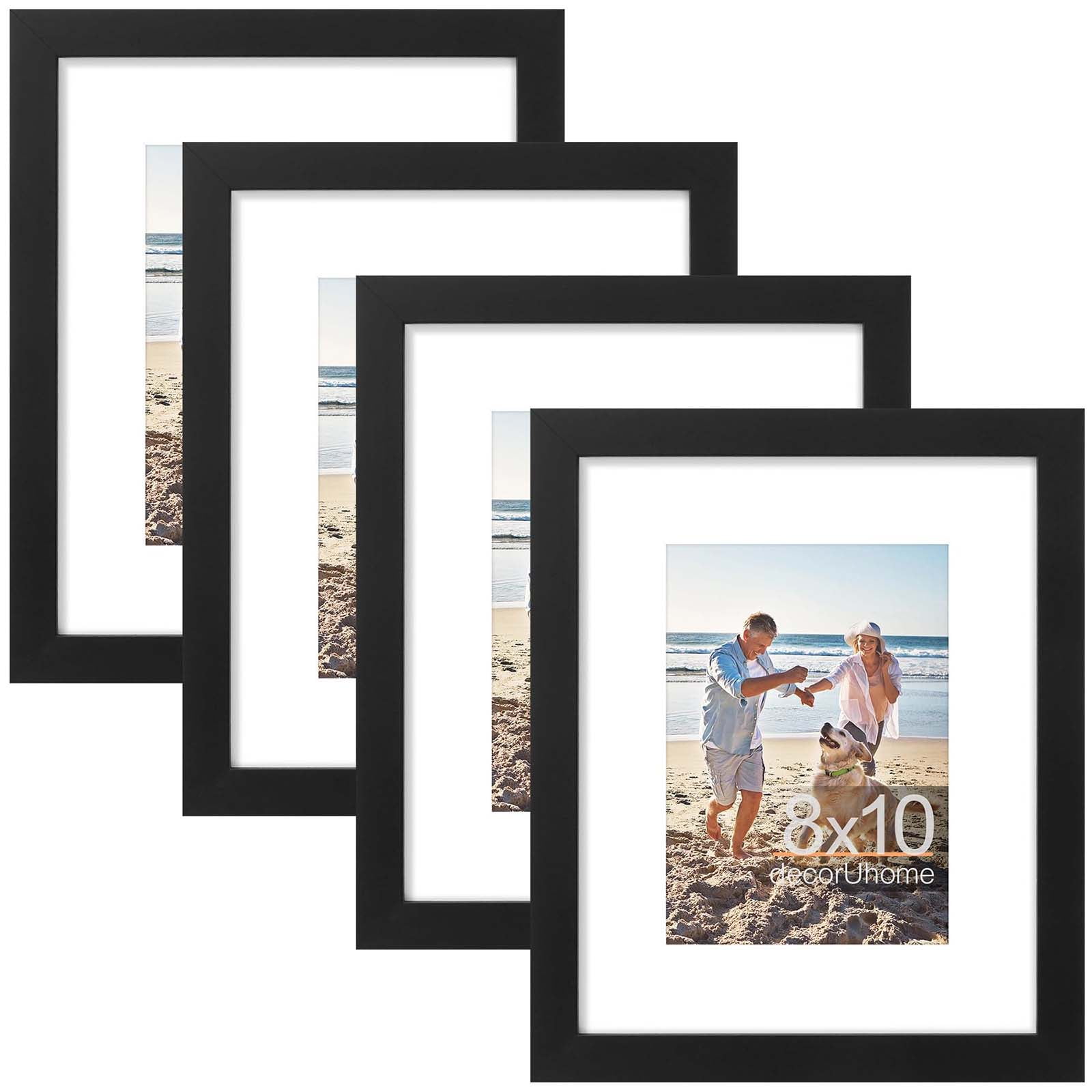 decorUhome 8x10 Matted to 5x7 Gallery Wall Picture Frame, Black ...