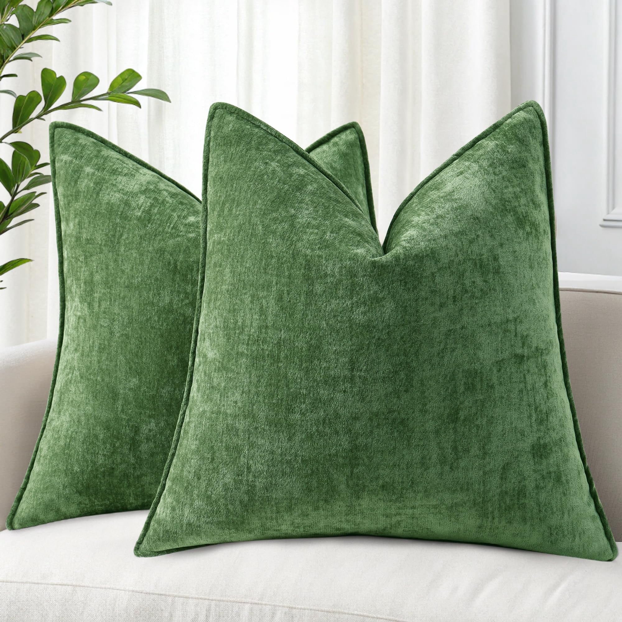 Moss Green Throw Pillows