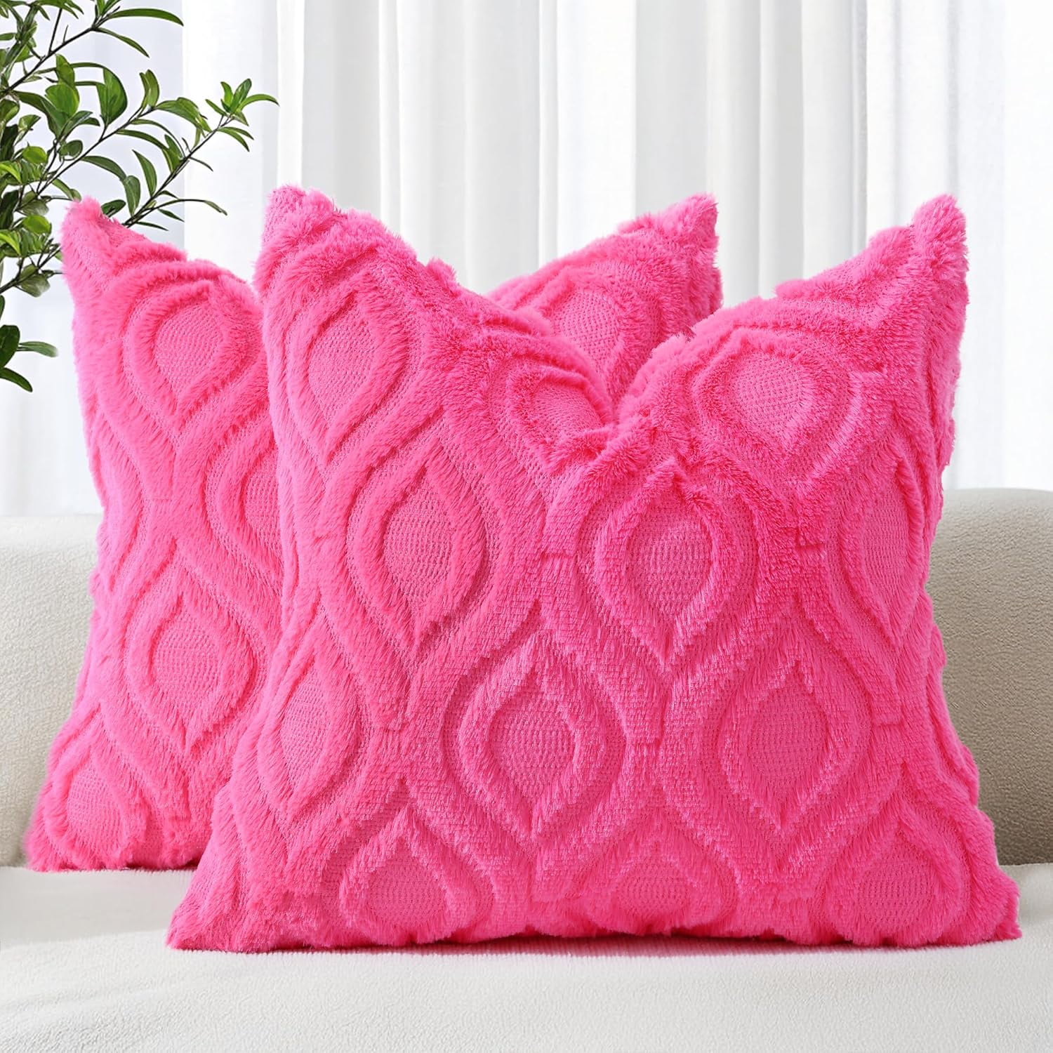 decorUhome Fall Throw Pillow Covers 20x20 Inch Set of 2, Soft Plush ...