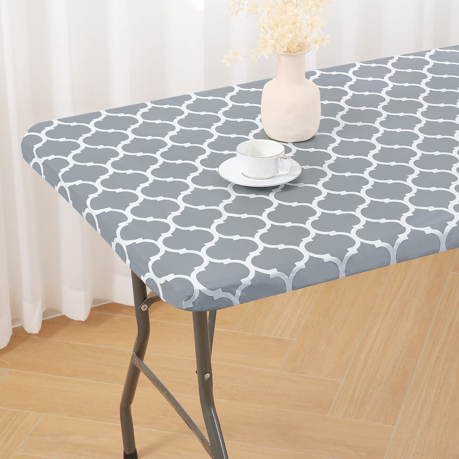 decorUhome Fitted Vinyl Tablecloth Rectangular 30"×48"in(90"×136"cm ...