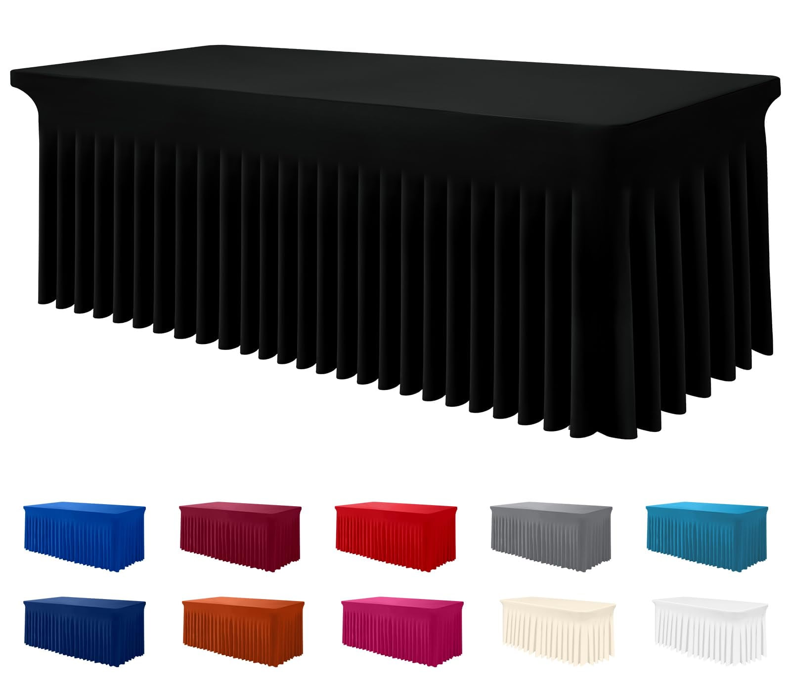 decorUhome Spandex Tablecloth, Fitted Stretch Table Cloth for 6FT ...