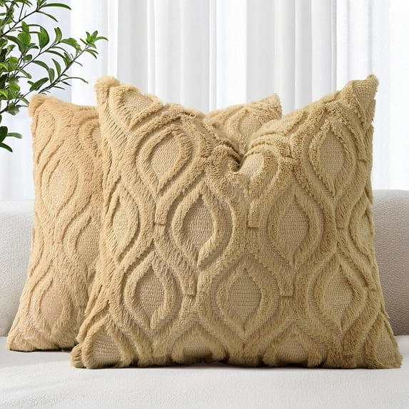 decorUhome Throw Pillow Covers 20x20 Inch Set of 2, Soft Plush ...