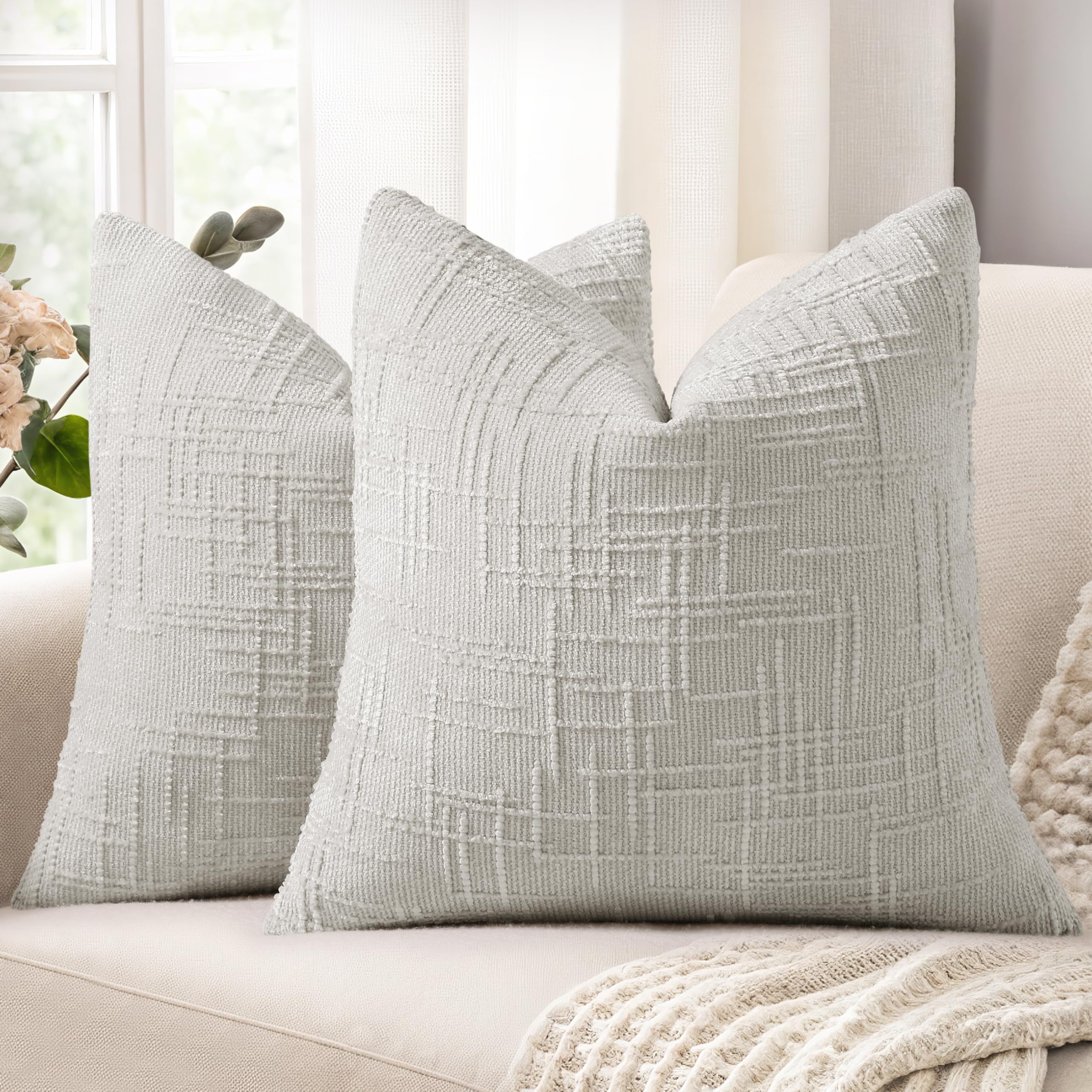 decorUhome, Throw Pillow Covers, 20x20, Light Grey Set of 2 - Walmart.com