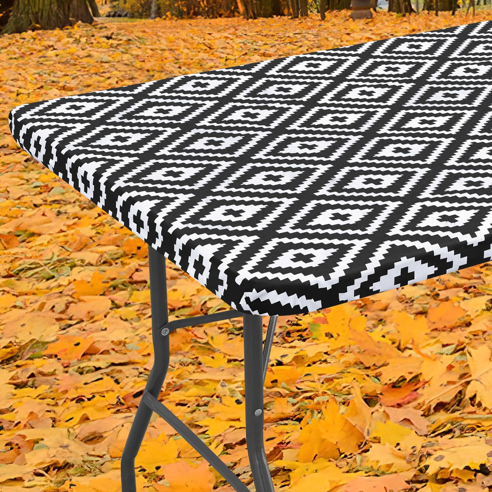 decorUhome Vinyl Tablecloth for Rectangular Tables, Waterproof Fitted ...