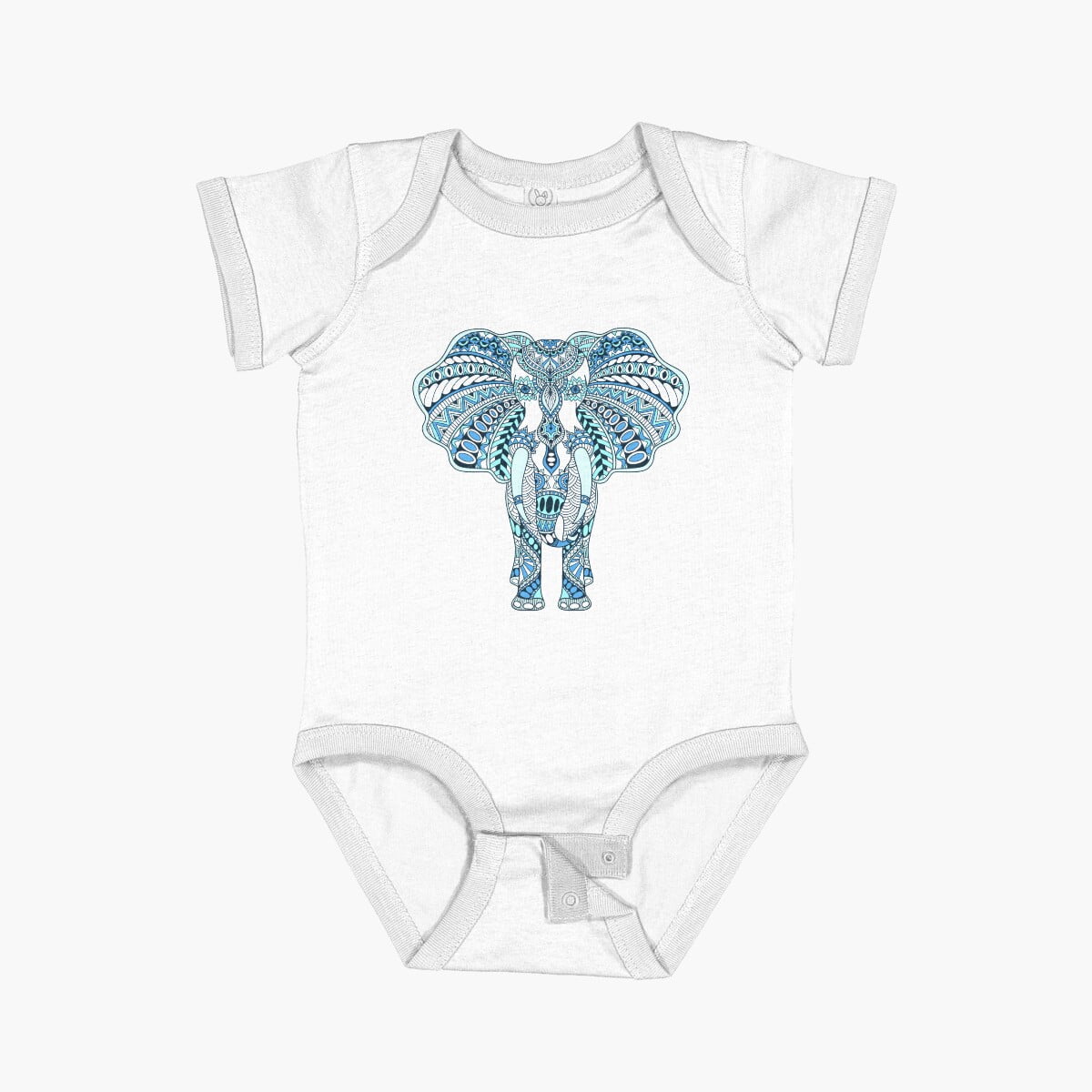 decorated Indian Elephant Short Sleeve Baby One-Piece - 1799 - Walmart.com
